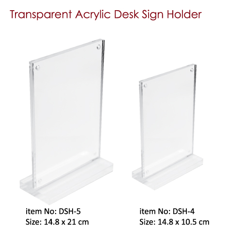 Acrylic Desk Sign Holder in Transparent, Acrylic Table Sign Holder
